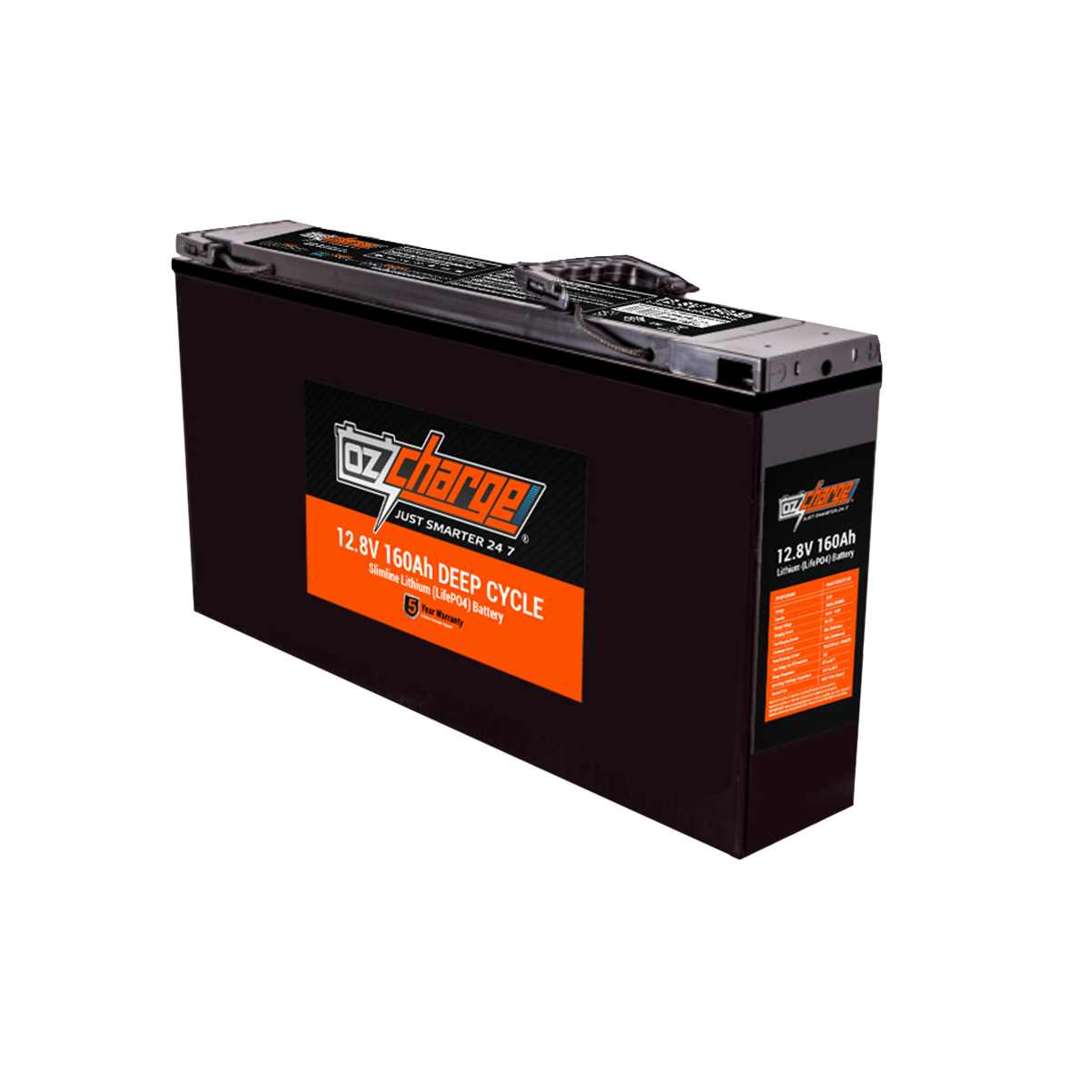 12V 160Ah Lithium Slimline Front Access LifePO4 Deep Cycle Battery ...